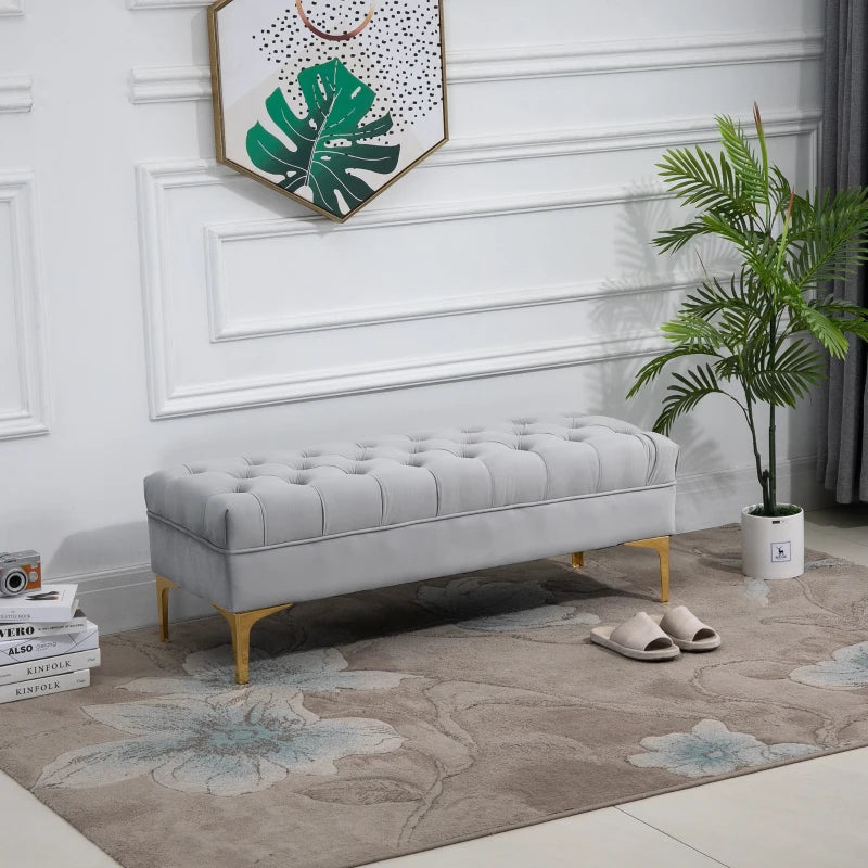 Modern Upholstered Ottoman Bench (Grey) | Heavy Discount & Fast ...